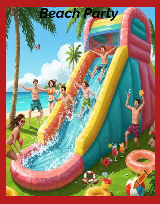 Joyful Beach Party Poster/wallboard Template | PosterMyWall