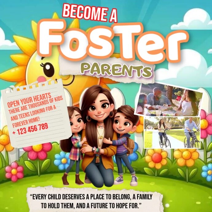Joyful Become A Foster Parents Instagram Post Template | PosterMyWall