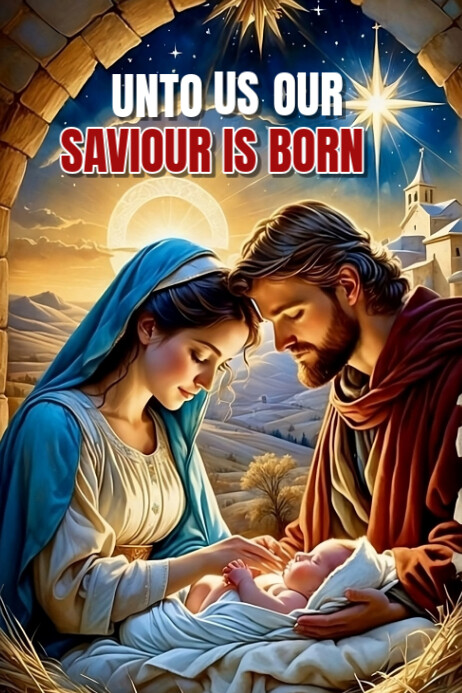 Joyful Birth Of Christ Poster Template | PosterMyWall