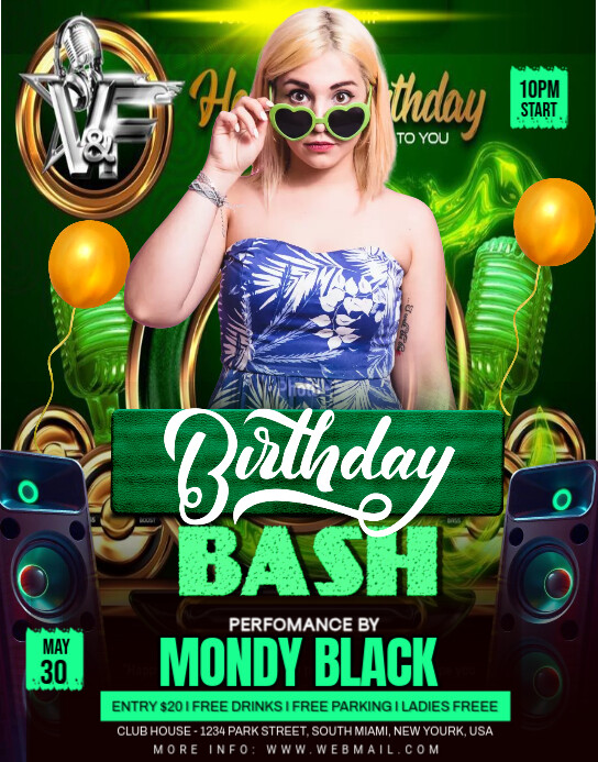 Joyful Birthday Bash Party Poster/wallboard Template | PosterMyWall