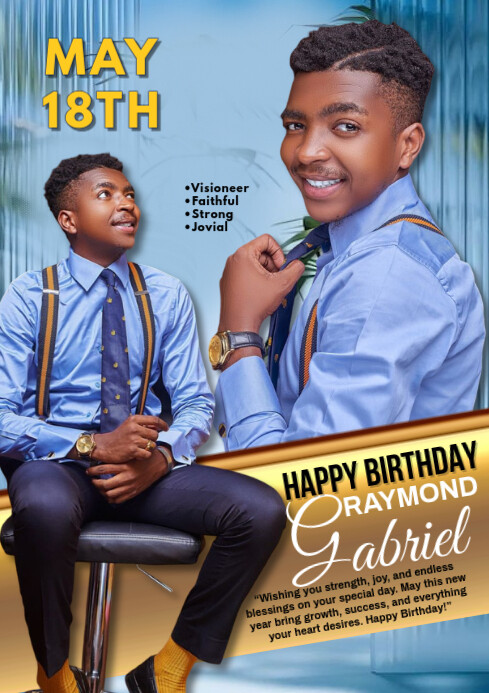 Copy of Bold birthday template for a young man | PosterMyWall