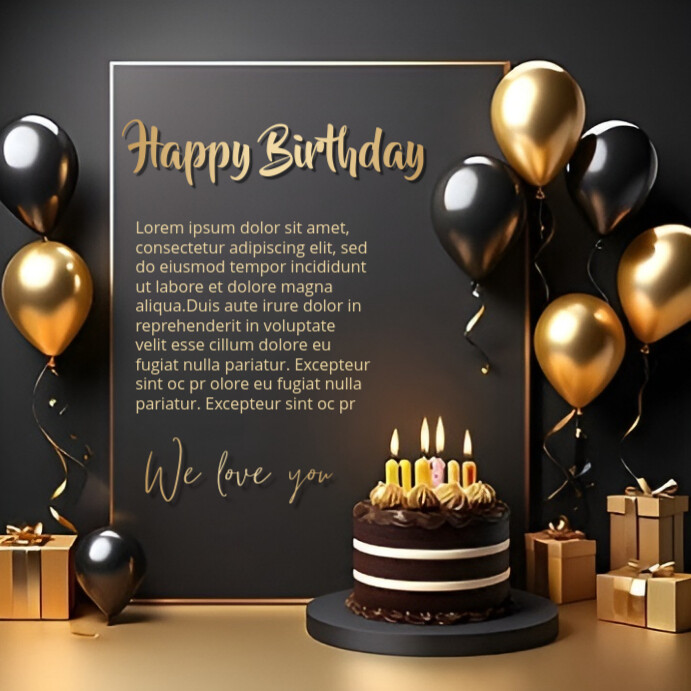 Copy of Joyful Birthday Post Square (1:1) | PosterMyWall
