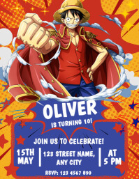 One piece invitation Template | PosterMyWall