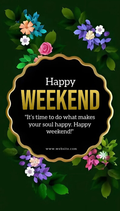 Copy of Joyful Black Background Pastel Happy Weekend Business Card ...