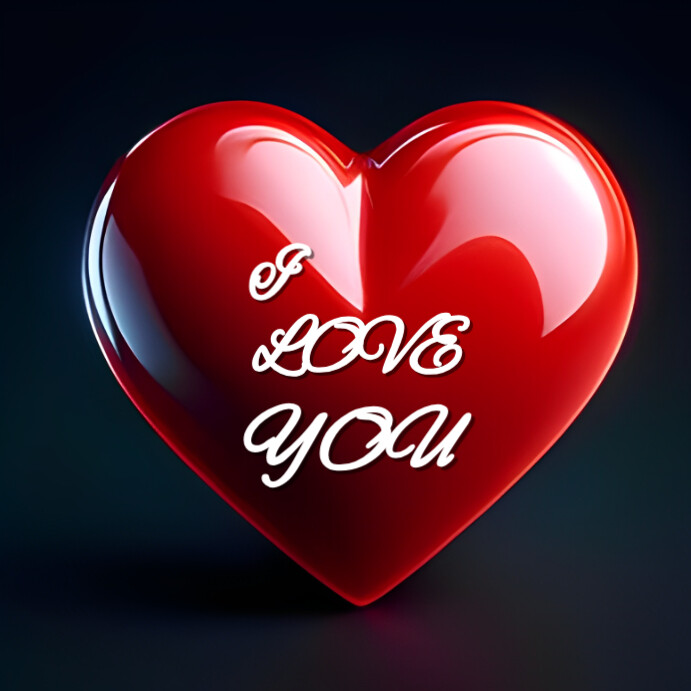 Joyful Black Background Pastel L Love You Instagram Post Templat ...