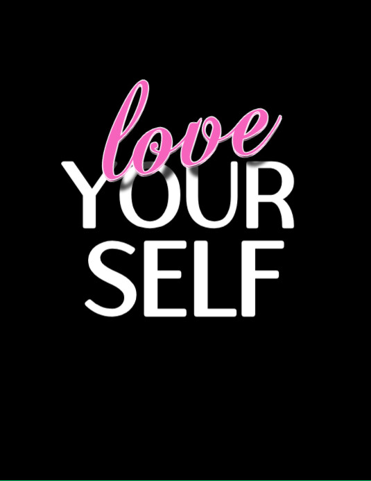 Joyful Black Background Pastel Love Yourself Flyer (us Letter) Templat ...