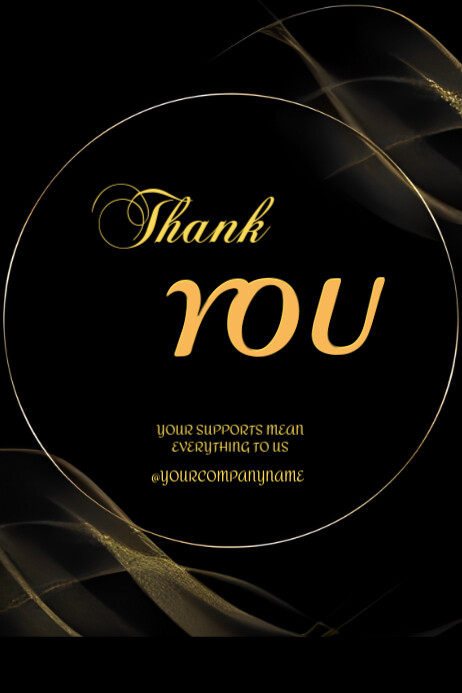 Joyful Black Background Pastel Thank You Poster Template | PosterMyWall