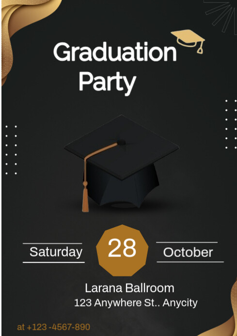 Copy of Joyful Black Graduation Party Flyers A4 | PosterMyWall