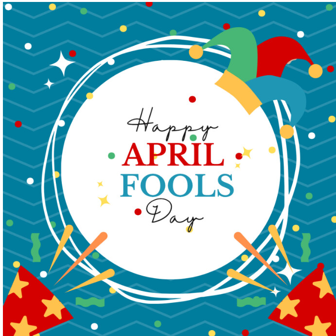 Joyful Blue Cartoon April Fools Day Instagram Post Instagram Post ...