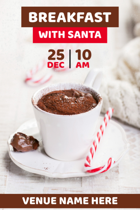 Joyful Breakfast With Santa Poster Template | PosterMyWall
