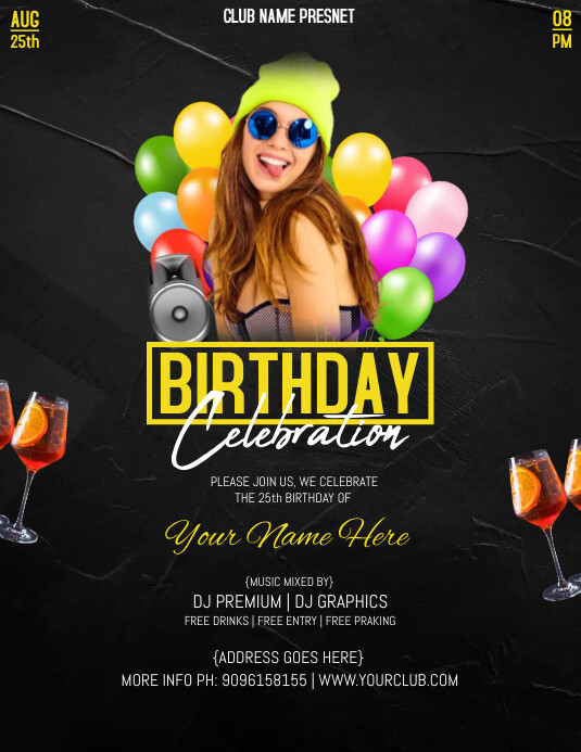 Joyful Brithday Pra Flyer Template | PosterMyWall