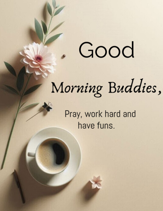 Joyful Brown Flat Lay "good Morning" Template Flyer (us Letter ...