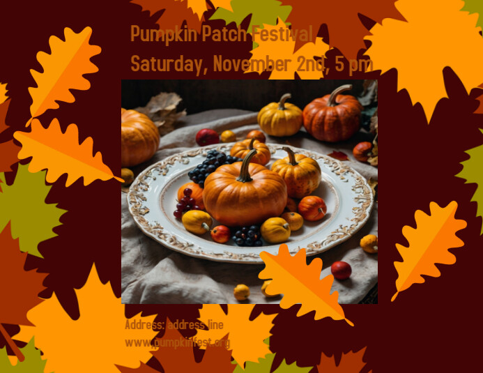 Joyful Brown Pumpkin Patch Festival Flyer (us Letter) Template ...