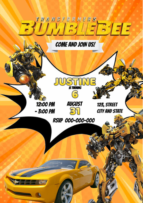 Joyful Bumblebee Birthday A4 Template | PosterMyWall