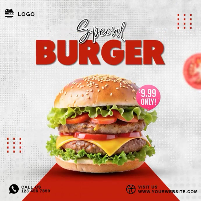 Joyful Burger Sale Flyer Square (1:1) Template | PosterMyWall