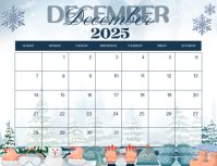 White Joyful Calendar December 2025 Flyer (us Letter) Template ...