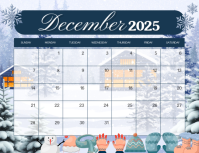 White Joyful Calendar December 2025 Flyer (us Letter) Template ...