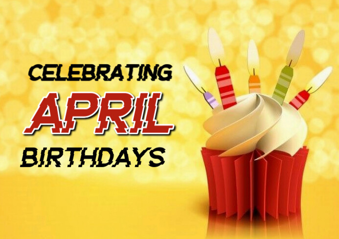 Plantilla de Joyful Celebrating April Birthdays A4 | PosterMyWall