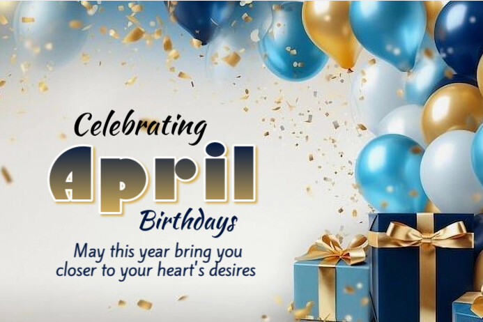 Joyful Celebrating April Birthdays Banner 4' × 6' Template | PosterMyWall