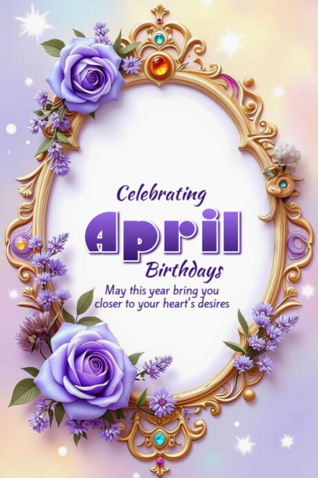 Joyful Celebrating April Birthdays Banner 4' × 6' Template | PosterMyWall