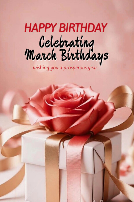 Copy of Joyful Celebrating March Birthdays Banner 4' × 6' | PosterMyWall