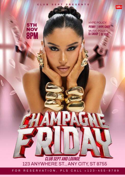 Copy of Joyful Champagne Friday A4 | PosterMyWall