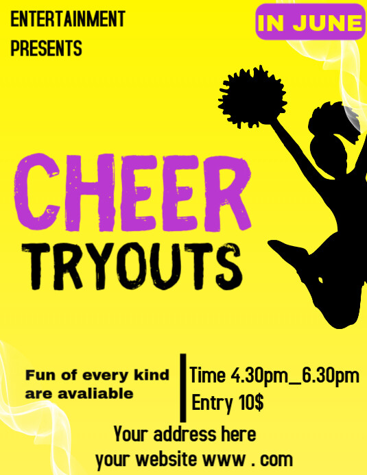 Copy of Joyful Cheers Tryout Poster Flyer (us Letter) | PosterMyWall