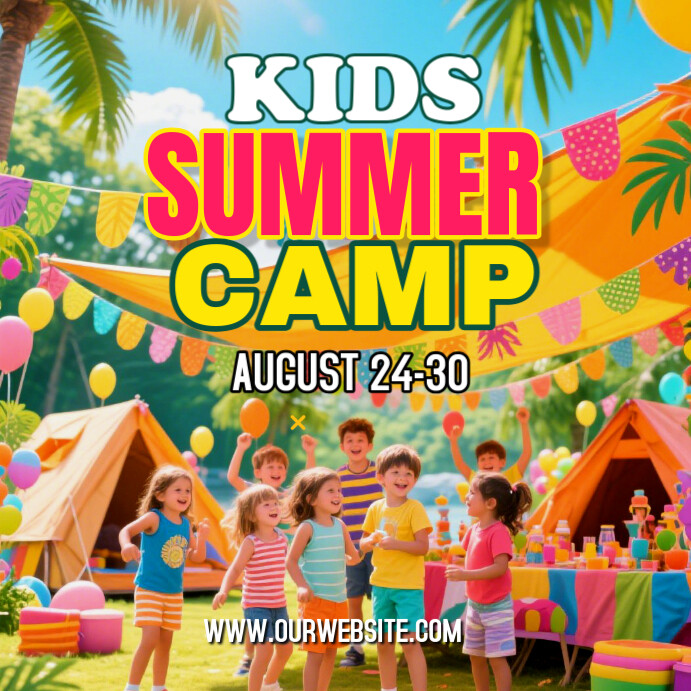Joyful Childrens Summer Camp Instagram Post Templat | PosterMyWall