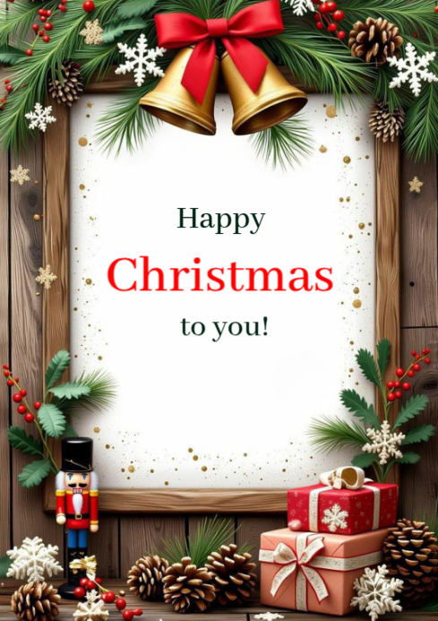Joyful Christmas Background A4 Template | PosterMyWall