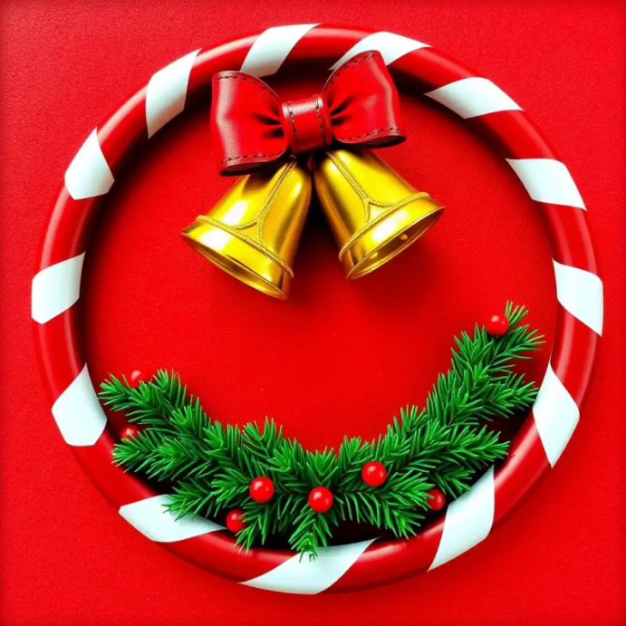 Joyful Christmas Candy Border Flyer Template Instagram Post | PosterMyWall