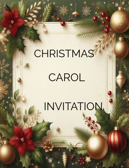 Copy of Joyful Christmas Carol Invitation Flyer (us Letter) | PosterMyWall