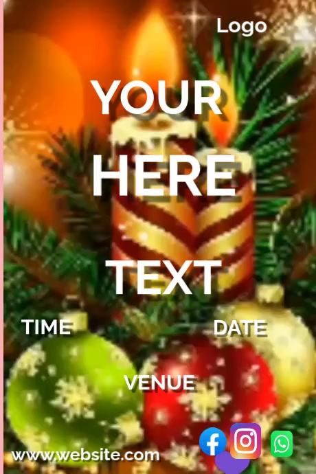 Joyful Christmas Colorful Light Poster Template | PosterMyWall