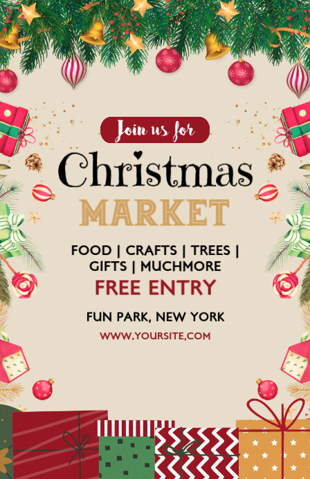 Joyful Christmas Market, Christmas 2024 Tabloid Template | PosterMyWall