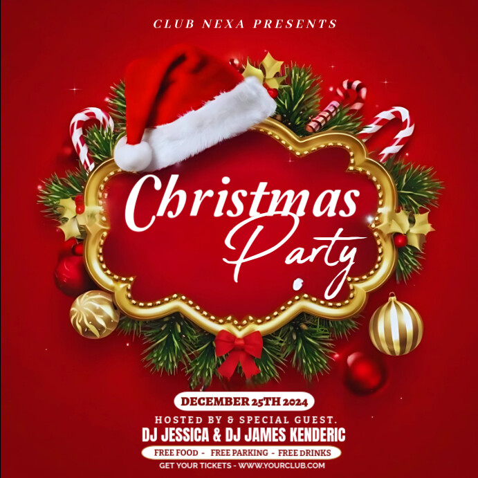 Joyful Christmas Party Instagram Post Template | PosterMyWall