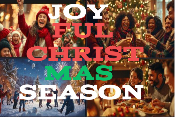 Joyful Christmas Poster Template | PosterMyWall