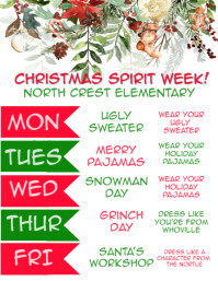 christmas spirit week flyer template free | PosterMyWall