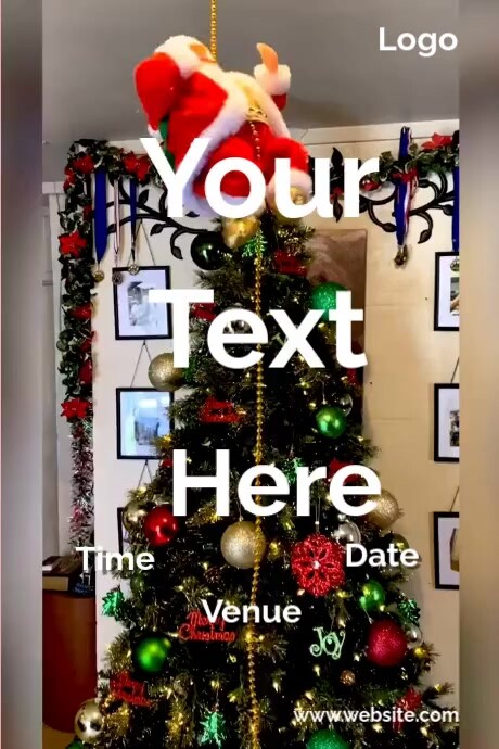 Joyful Christmas Tree Poster Template | PosterMyWall