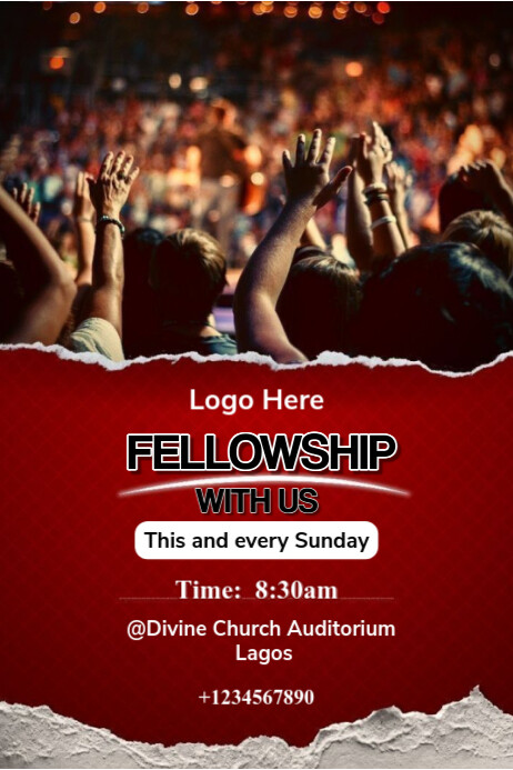 Copy of Joyful Church Fellowship Template With Abstract Church ...