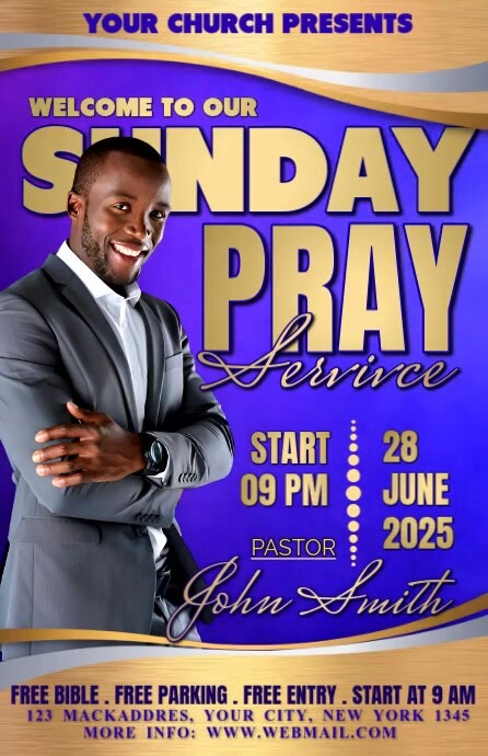 Joyful Church Half Page Wide Template | PosterMyWall