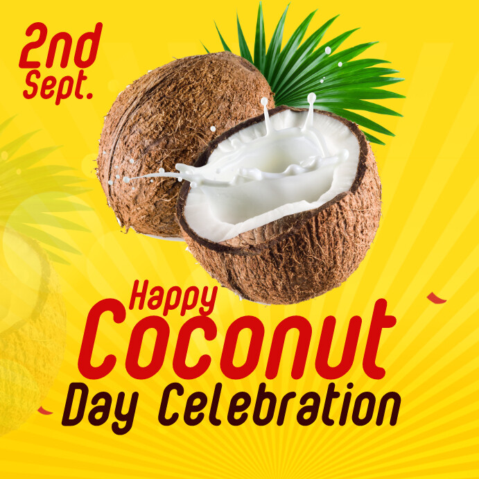 Plantilla de Joyful Coconut Day Instagram Post | PosterMyWall