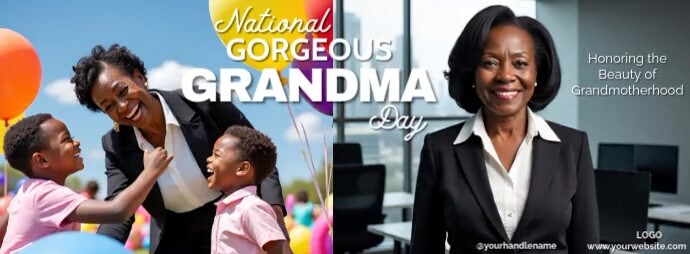 Szablon Joyful collage National Gorgeous Grandma Day Facebook Cover ...