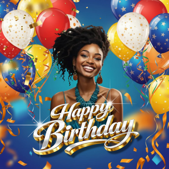 Joyful Colorful And Bright Ballons Happy Birthday Instagram Post ...