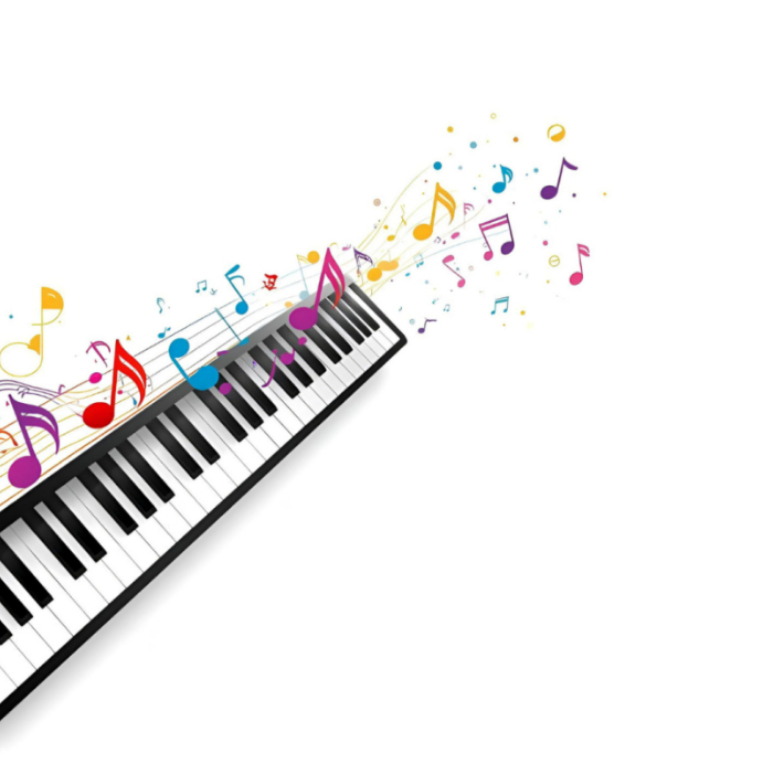 Joyful Colorful Music Notes Piano Keys Banner Instagram Post Template ...