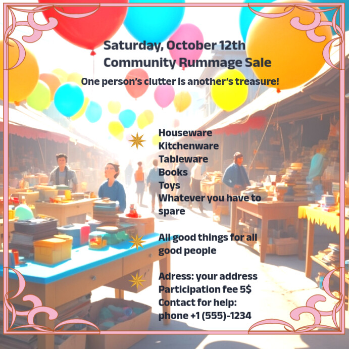Copy of Joyful Colorful Rummage Sale Instagram Post | PosterMyWall