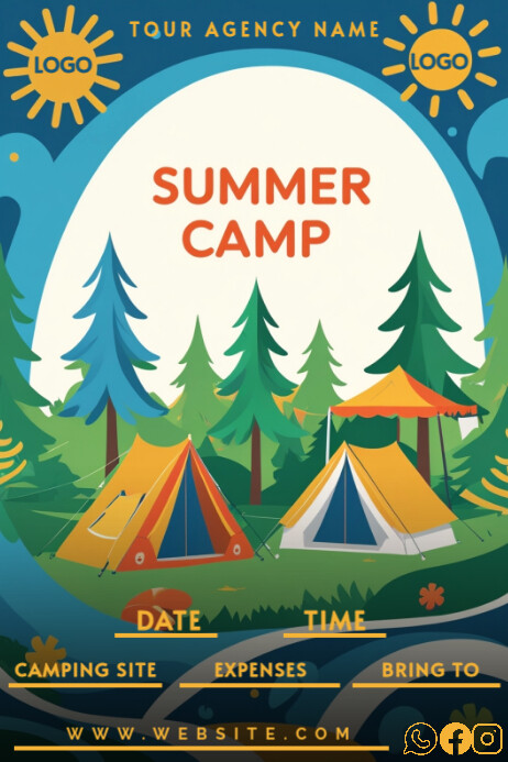 Copy of Joyful Colorful Summer Camp Registration Poster Design ...