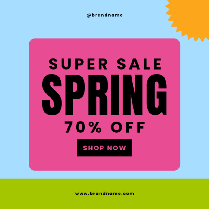Joyful Colorful Super Sale Spring Discount Promotional Instagram Post ...