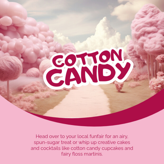 Joyful Cotton Candy Day Instagram Post Template | PosterMyWall