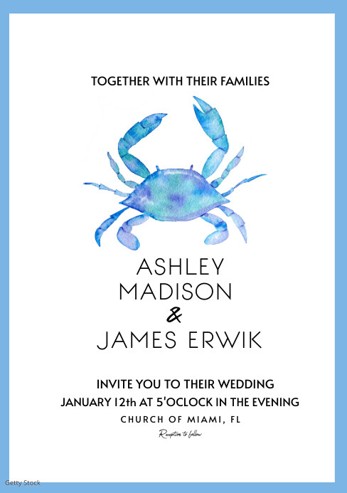 Joyful Crawfish Nautical Wedding Invitations Template | PosterMyWall