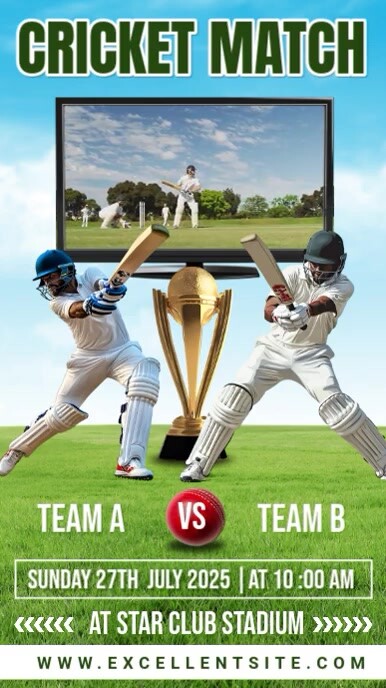 Joyful Cricket Match Instagram Reel Template | PosterMyWall