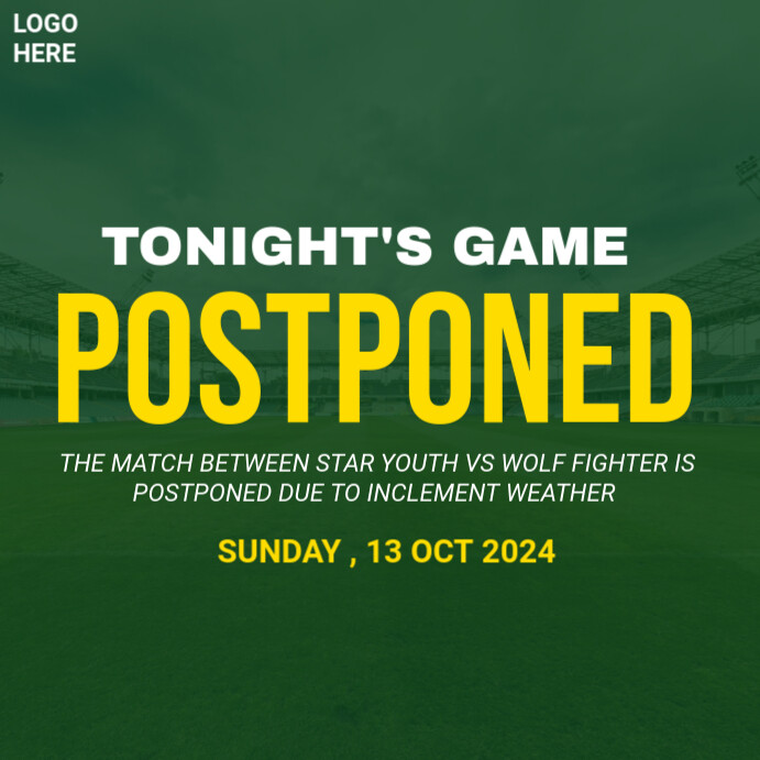 Copy of Joyful Cricket Match Postponed Instagram Post | PosterMyWall